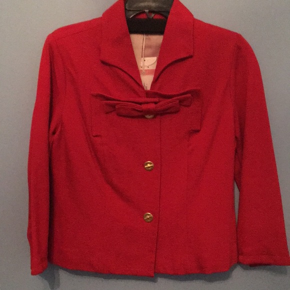 CAbi | Jackets & Coats | Cabi Perfect Red Detach Bow Jacket | Poshmark